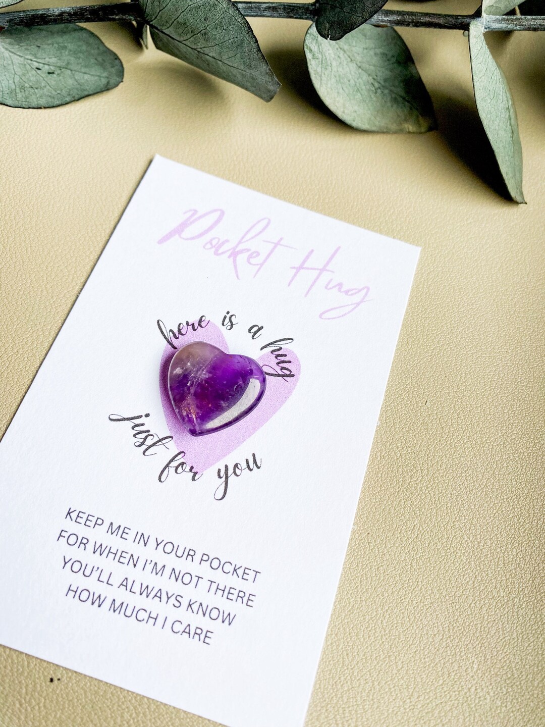 Personalized Pocket Hug | Amethyst | Heart | Lucky Charm | Comforter ...
