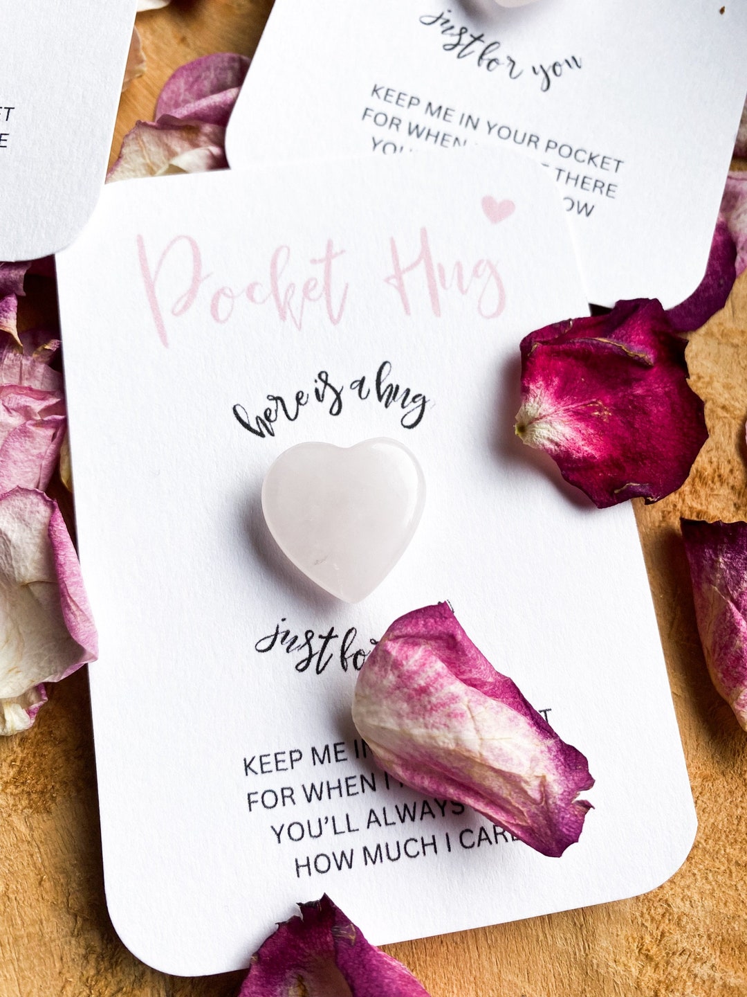 Pocket Hug Personalized| Rose Quartz| Heart | Lucky Charm| Comforter ...