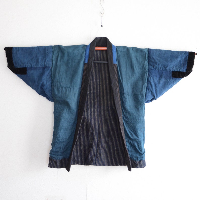 Noragi Jacket Men Kimono Cotton Japanese Fabric Vintage Crazy Pattern ...