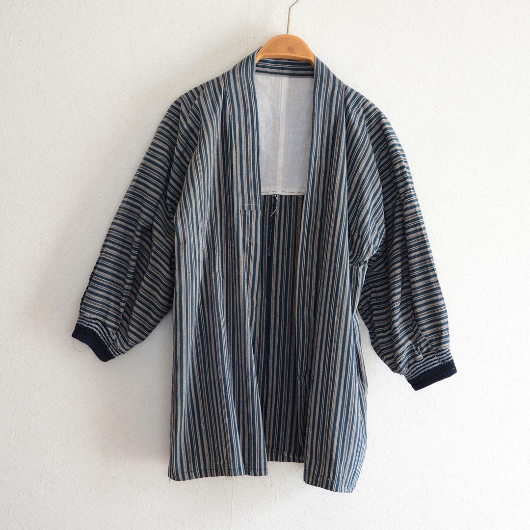 Noragi Jacket Japanese Fabric Cotton Vintage Stripe Pattern Free ...