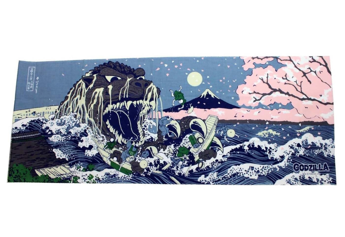 Tenugui Towel GODZILLA Ukiyoe Katsushika Hokusai Style - Etsy