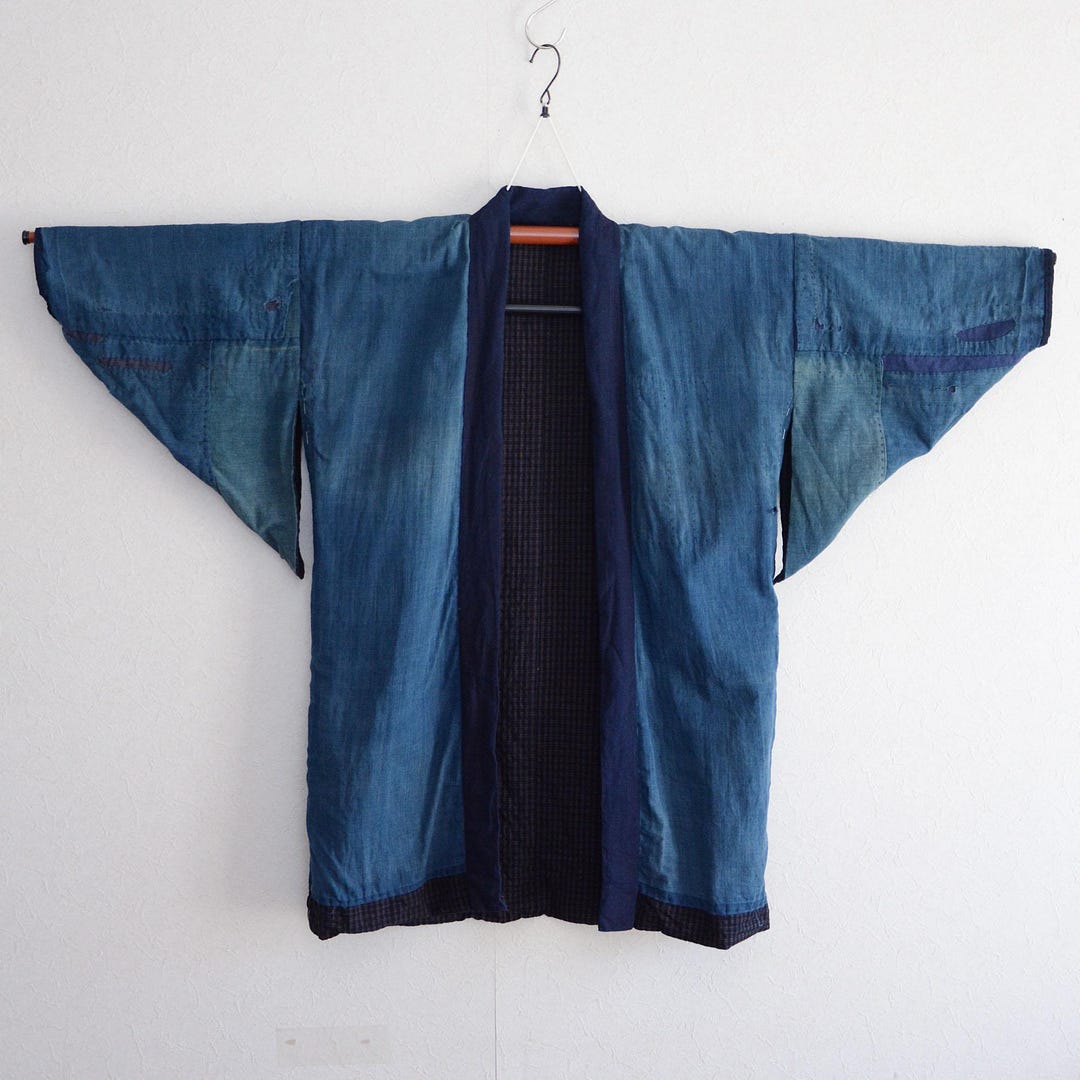 Boro Noragi Jacket Indigo Kimono Japanese Fabric Cotton Vintage ...