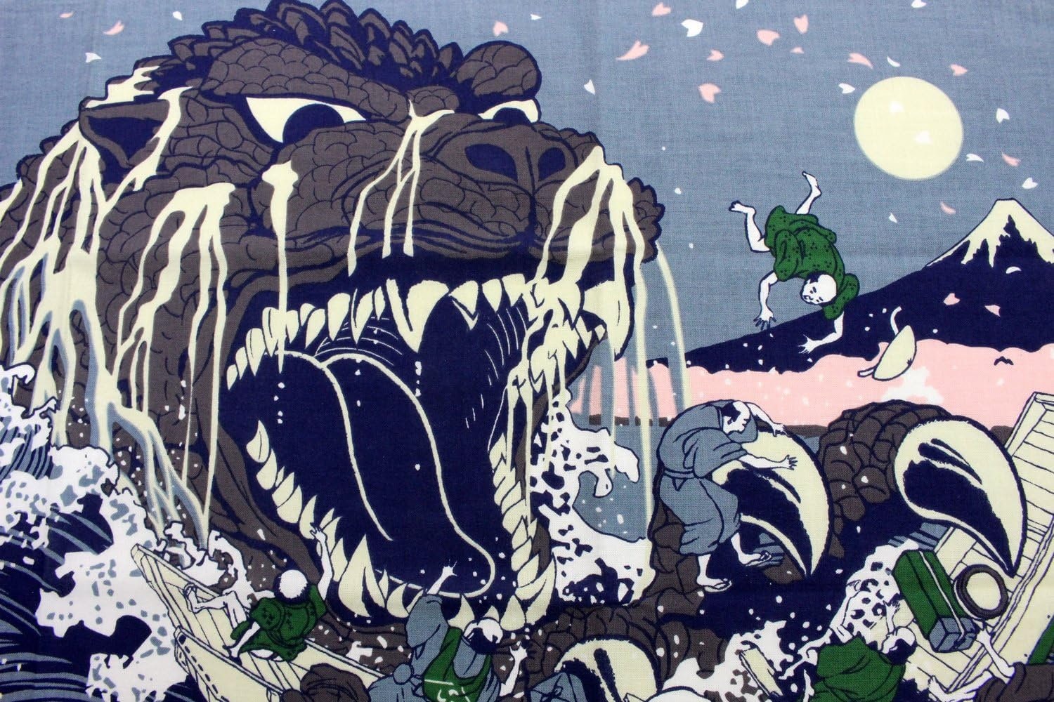 Tenugui Towel GODZILLA Ukiyoe Katsushika Hokusai Style - Etsy