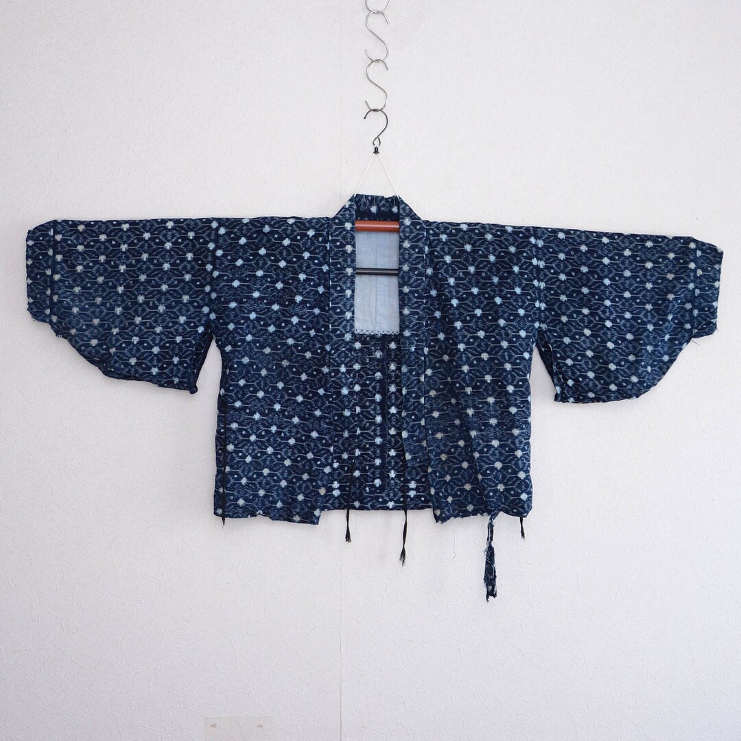 Boro Noragi Jacket Indigo Kimono Japanese Fabric Cotton Vintage Kasuri ...