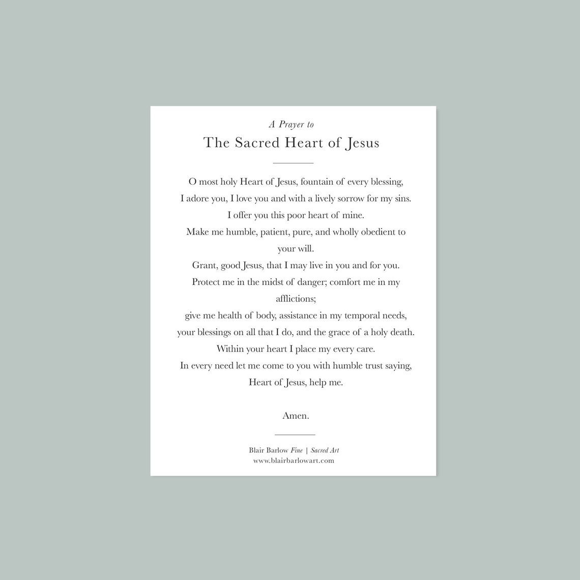 Sacred Heart of Jesus Holy Card, Prayer Card - Etsy