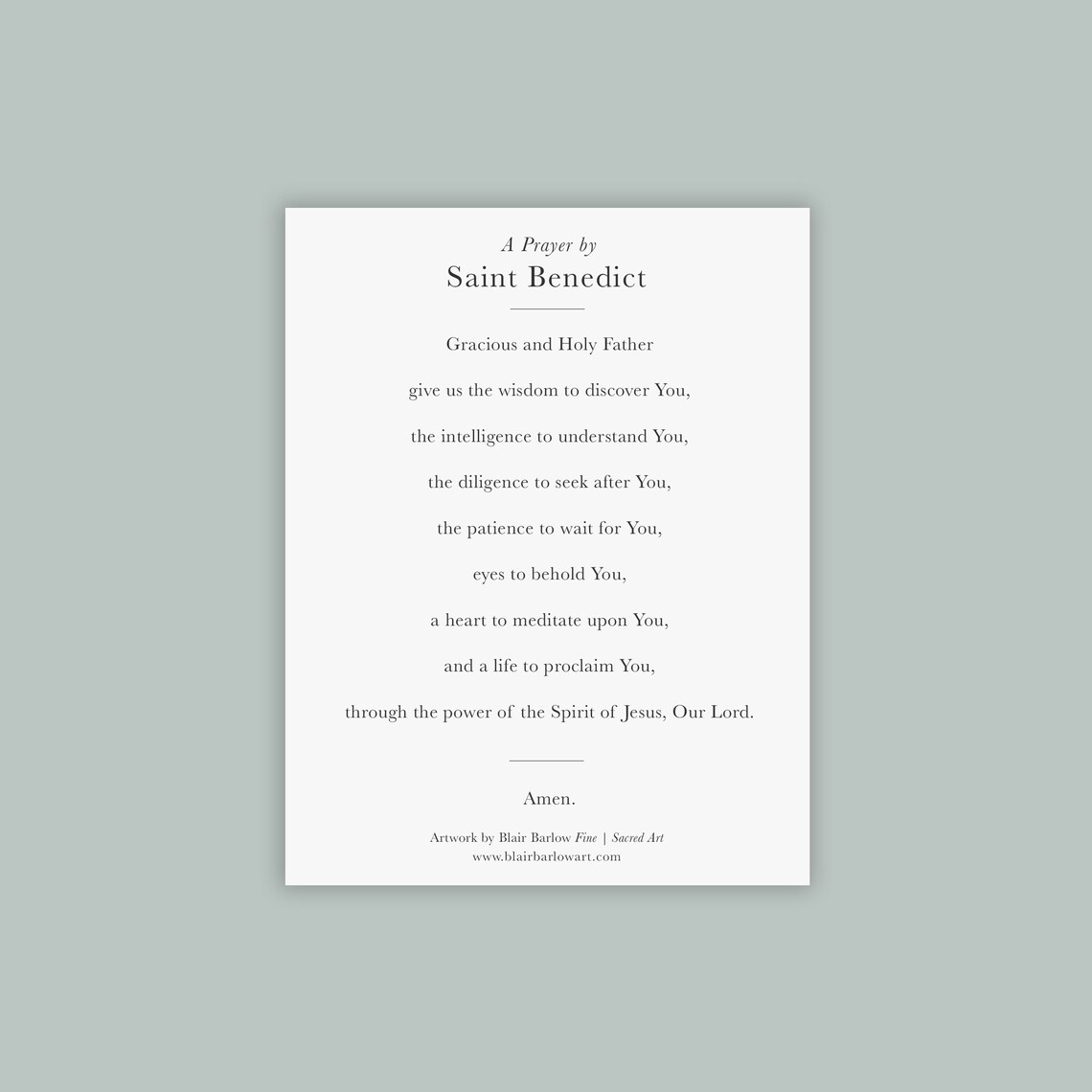 St. Benedict Prayer Card, Holy Card, Saint Benedict of Norcia - Etsy
