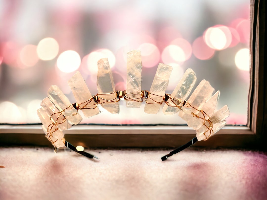 Corona de cristal de cuarzo rosa para el amor propio y la curación ...