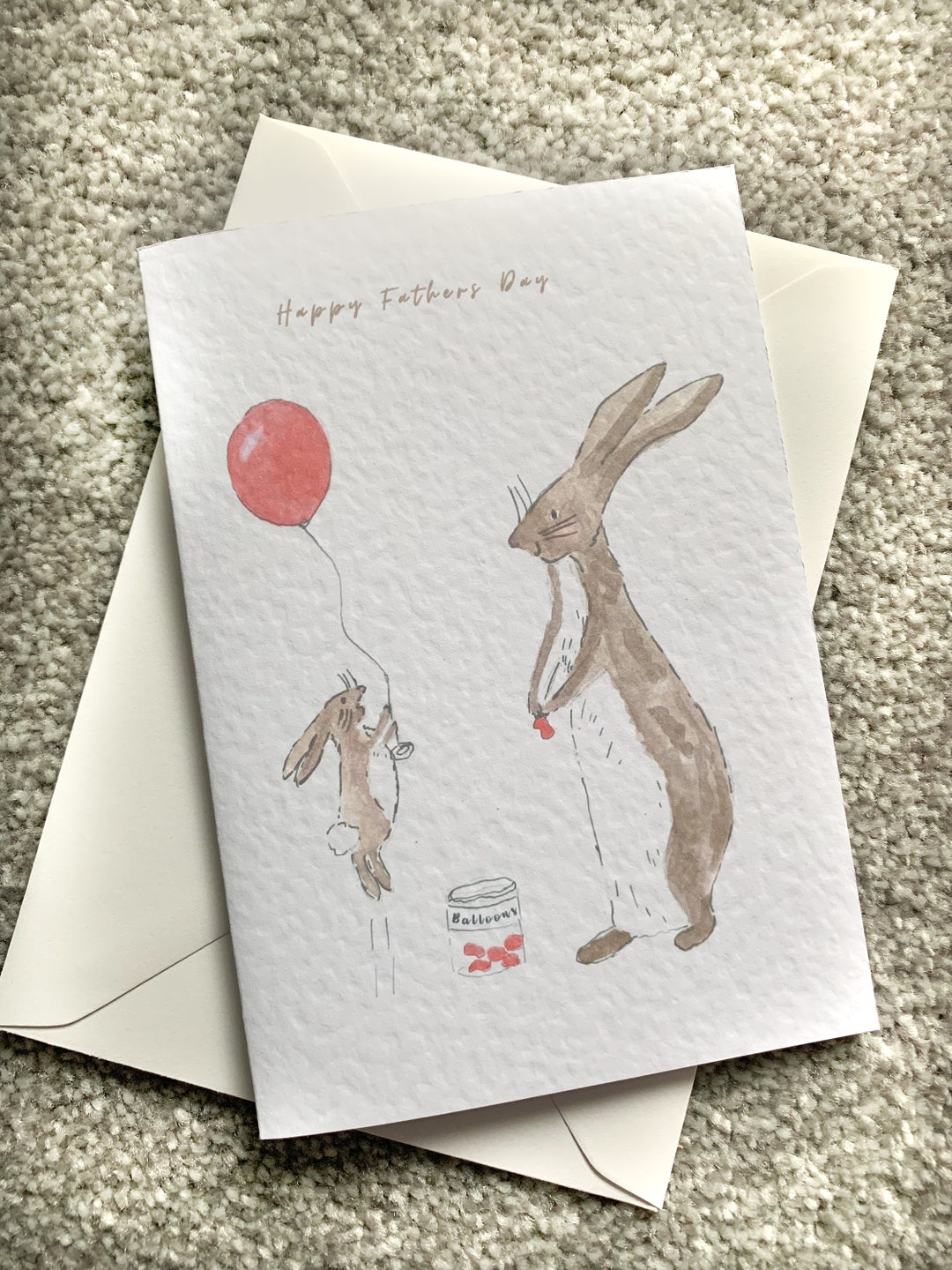 Rabbit Fathers Day Card - Etsy