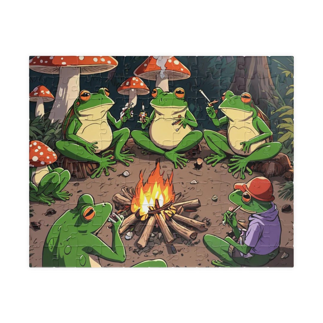 Campfire Frogs Puzzle: Fun Family Game, Relaxing Hobby, Gift for Nature ...