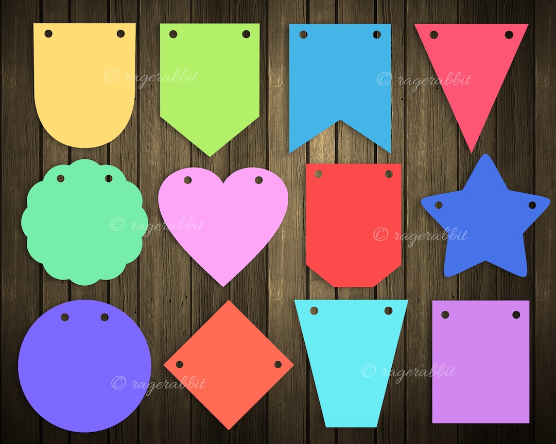 Basic Flag Shapes SVG, Basic Banner Design, Modern Silhouettes, Cricut ...