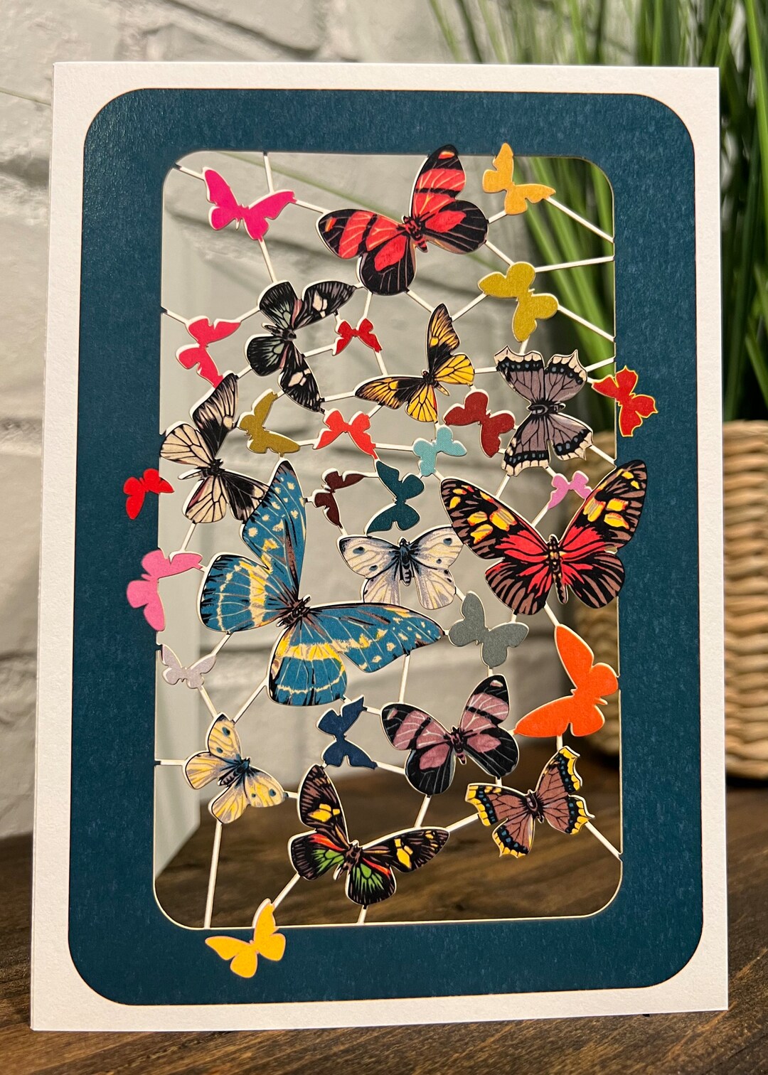 Butterfly Garden Laser Cut Card - Etsy