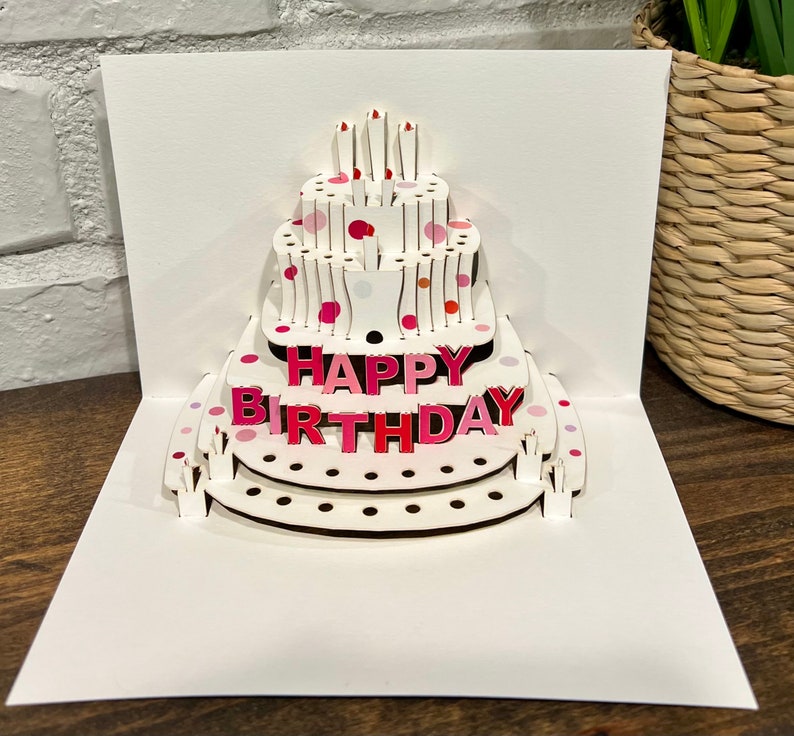Happy Birthday Pop up Cake Card for Girl - Etsy