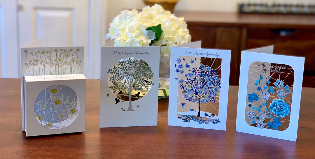 Sympathy Bundle Card Pack, With Deepest Sympathy 4 Laser Cut Cards - Etsy