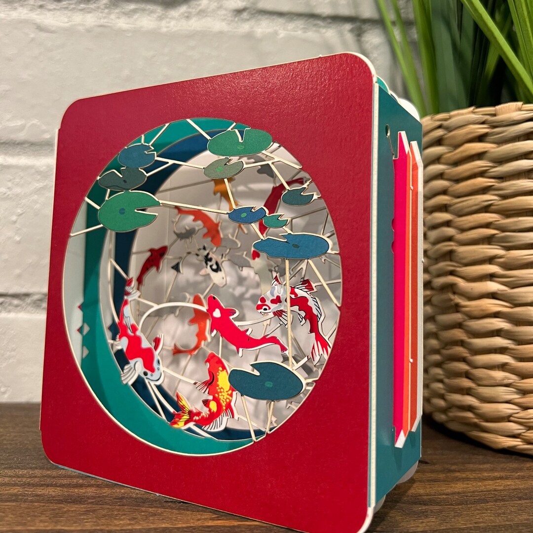 RAB001 3D Koi Fish Art Box Laser Cut Card - Etsy