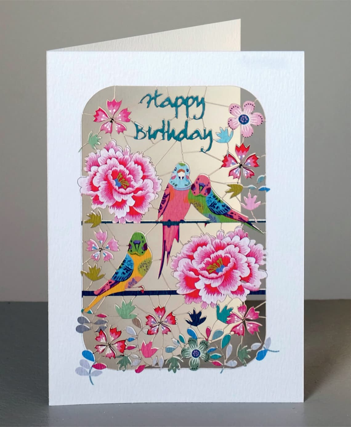 Happy Birthday Parakeet Laser Cut Greeting Card - Etsy