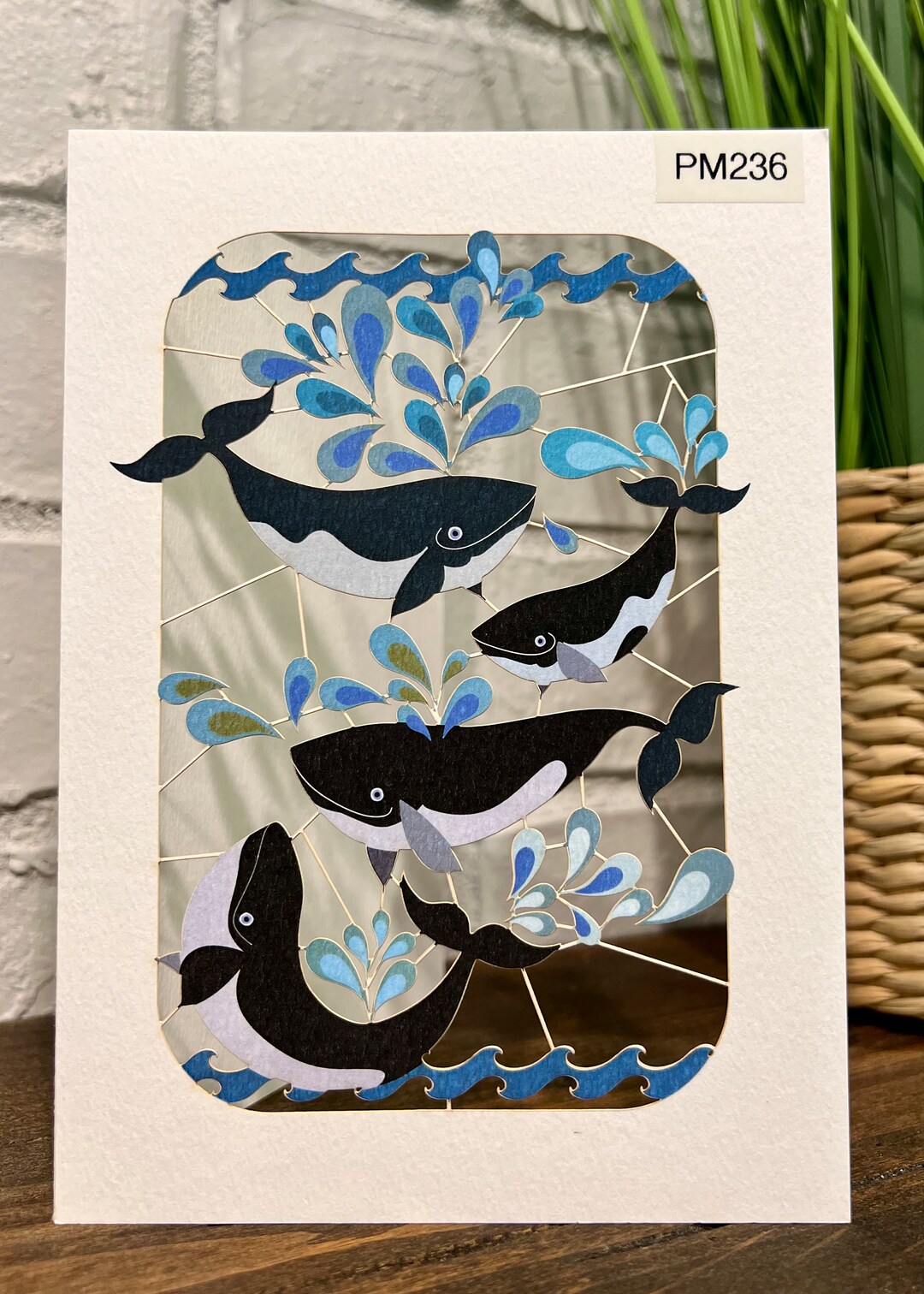 Whales Splashing Laser Cut Card - Etsy