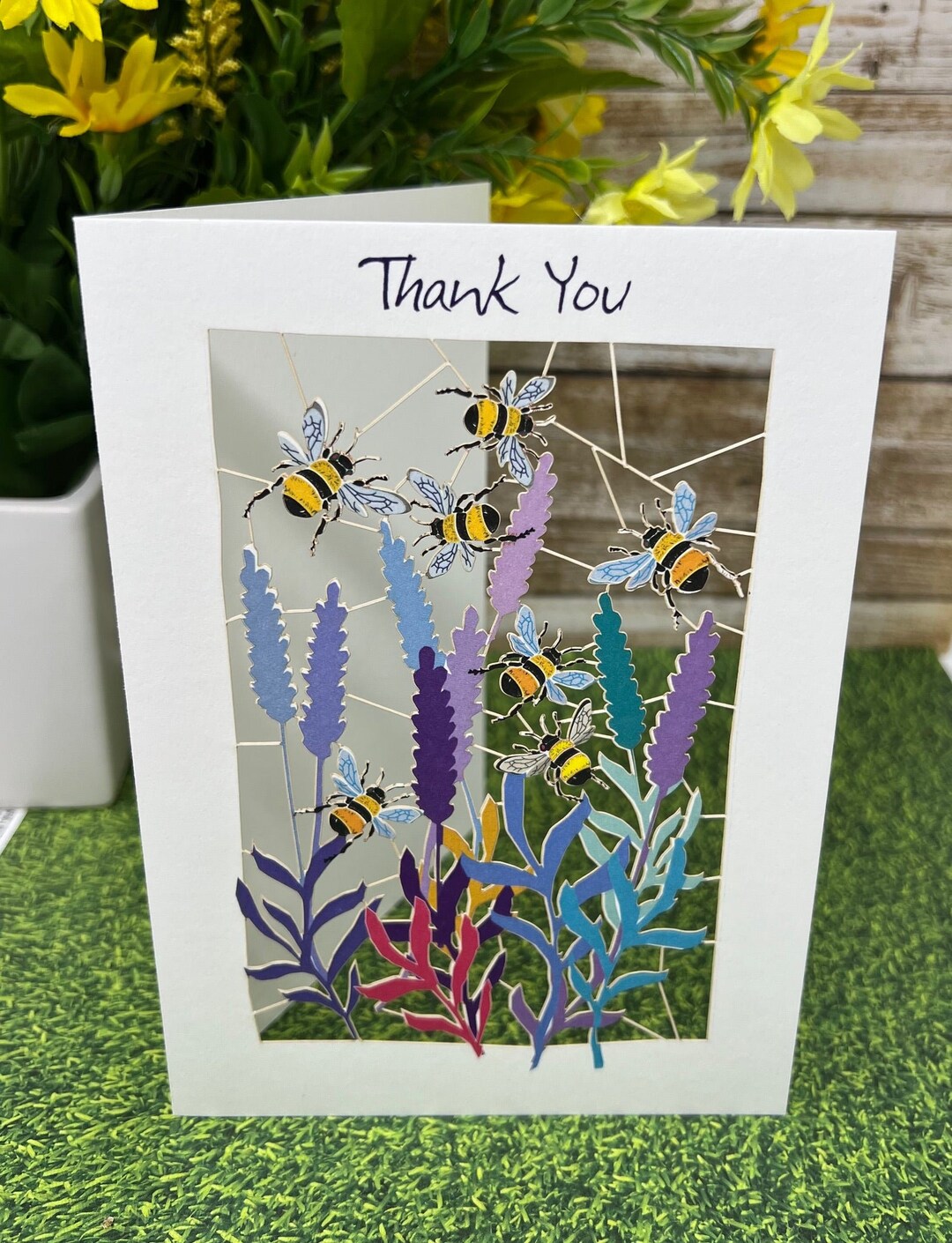 Thank You Bees Flying Laser Cut Card - Etsy