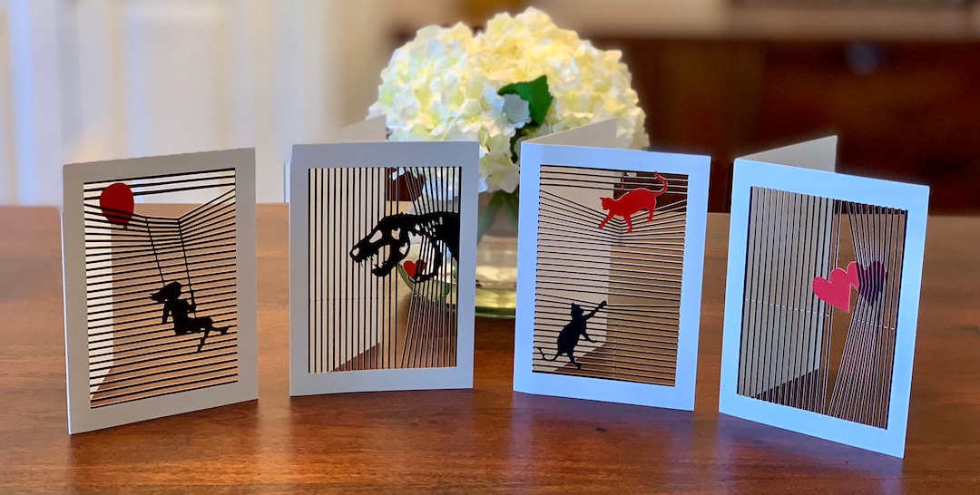 One of A Kind Laser Cut Greeting Card Bundle Designed by One Artist in ...