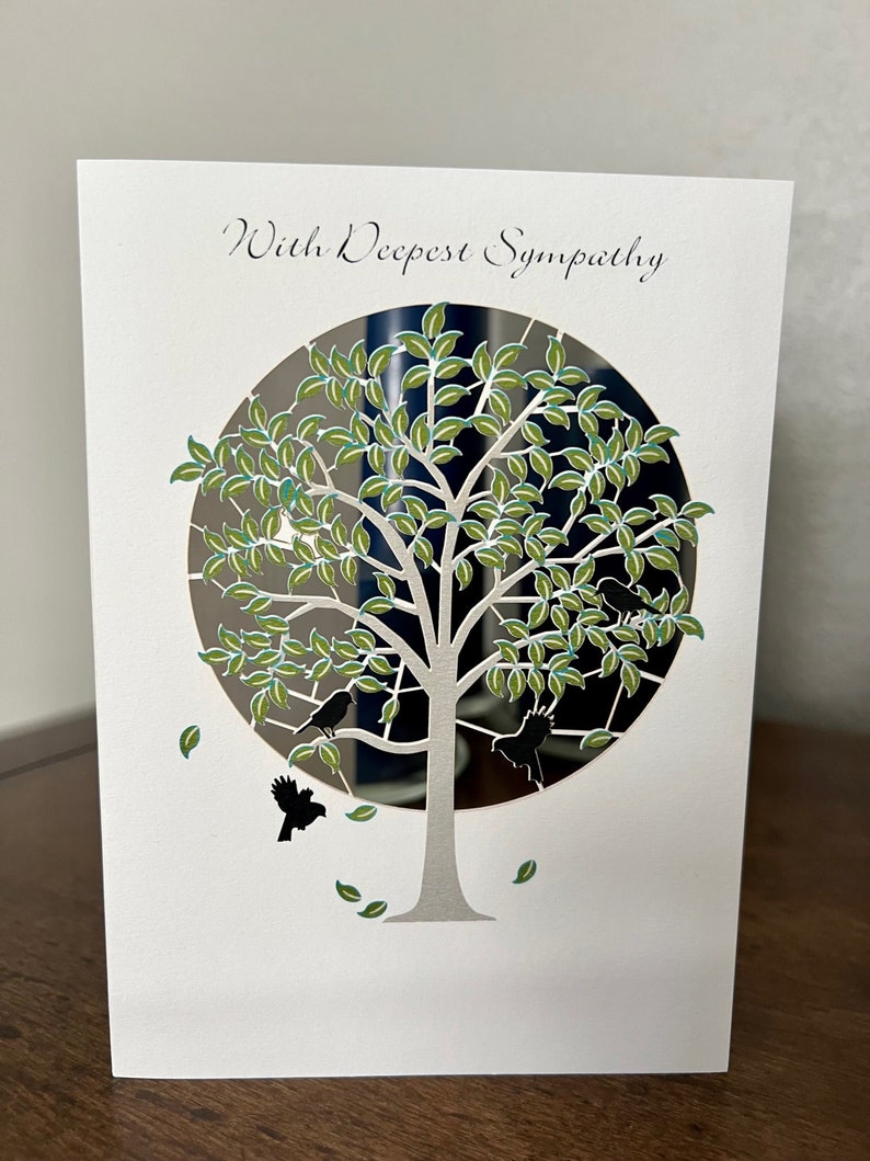 With Deepest Sympathy Tree Laser Cut Card - Etsy