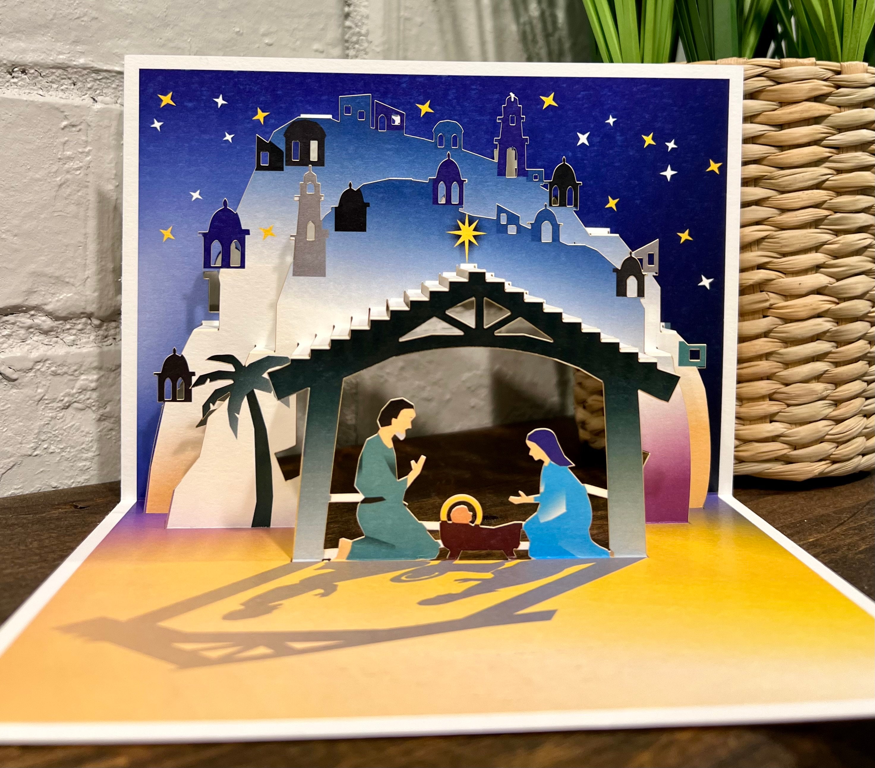 Nativity Manger Pop up Laser Cut Christmas Card - Etsy