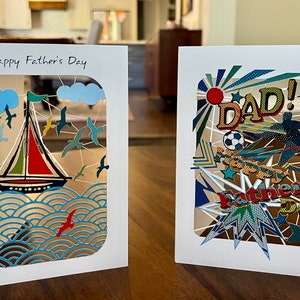 Happy Fathers Day Sailboat Laser Cut Card - Etsy
