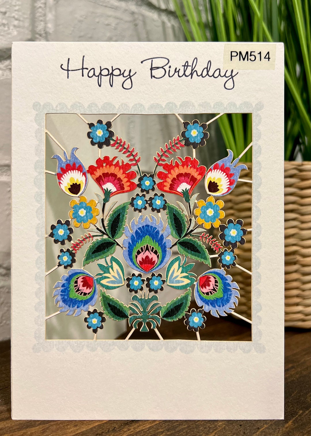 Happy Birthday Artistic Laser Cut Card - Etsy