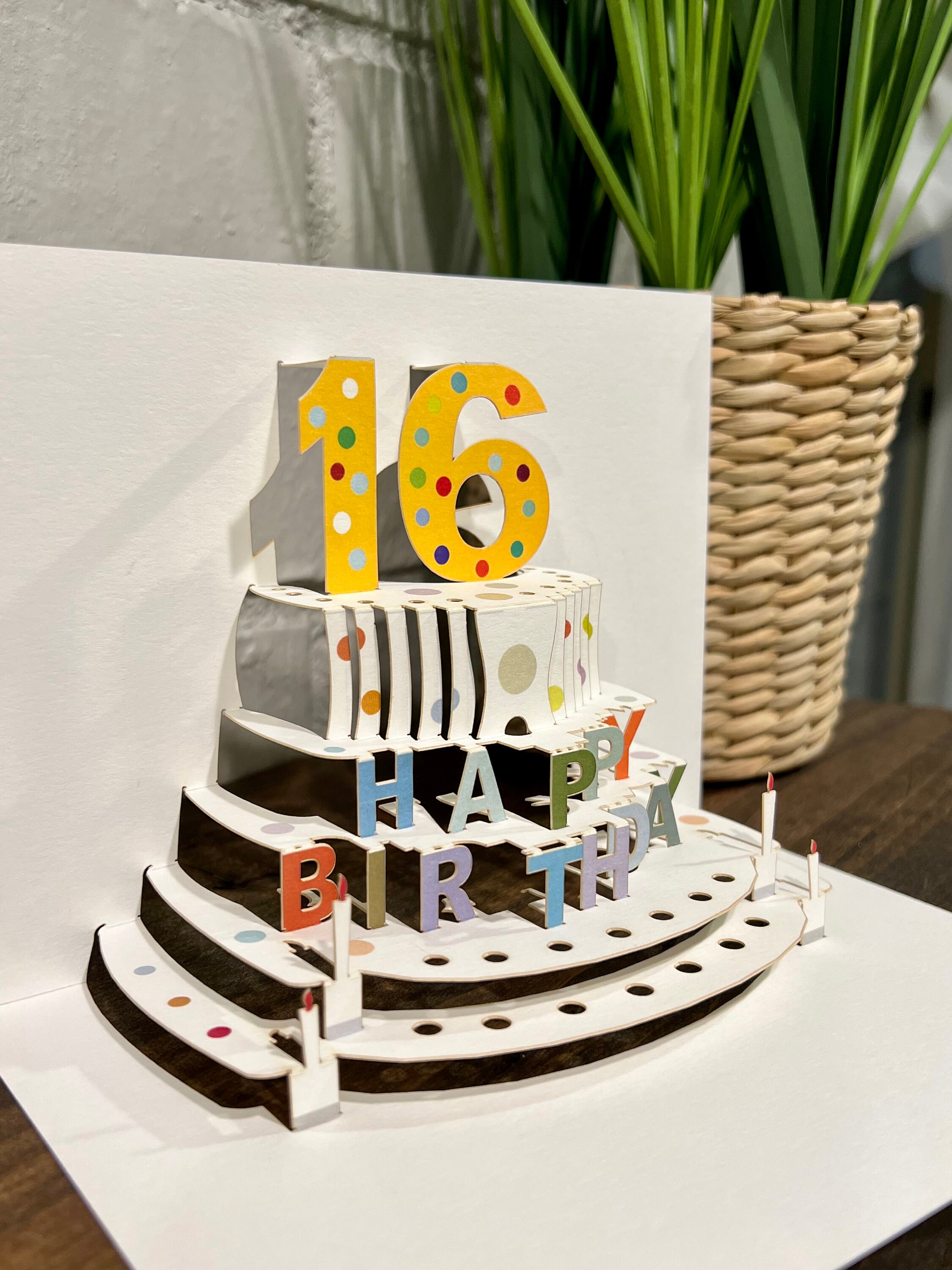 Happy 16th Birthday Pop up Laser Cut Greeting Card Made by One Artist ...