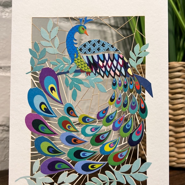 Peacock Pop up Card - Etsy