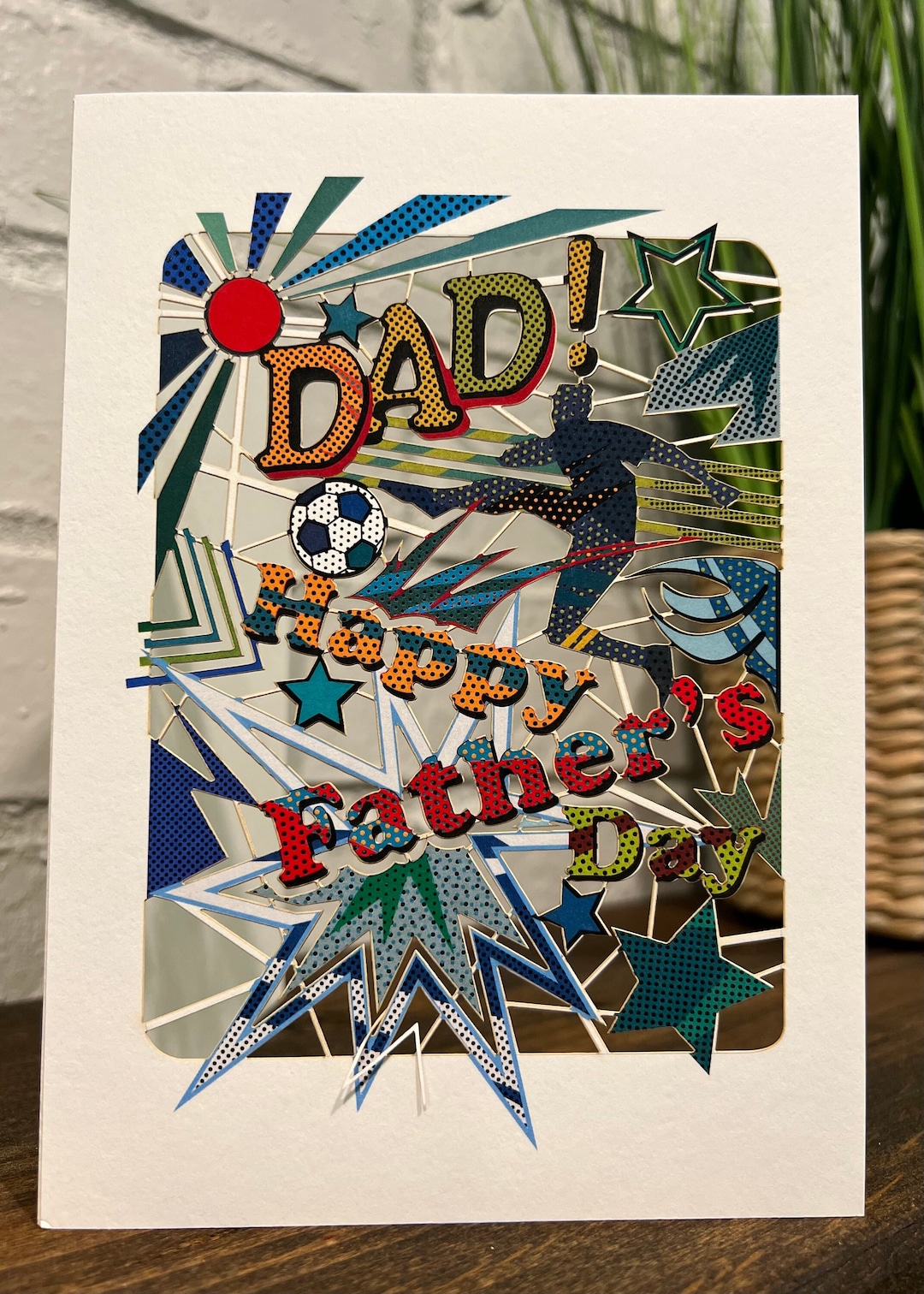 Happy Fathers Day Sports Laser Cut Card - Etsy