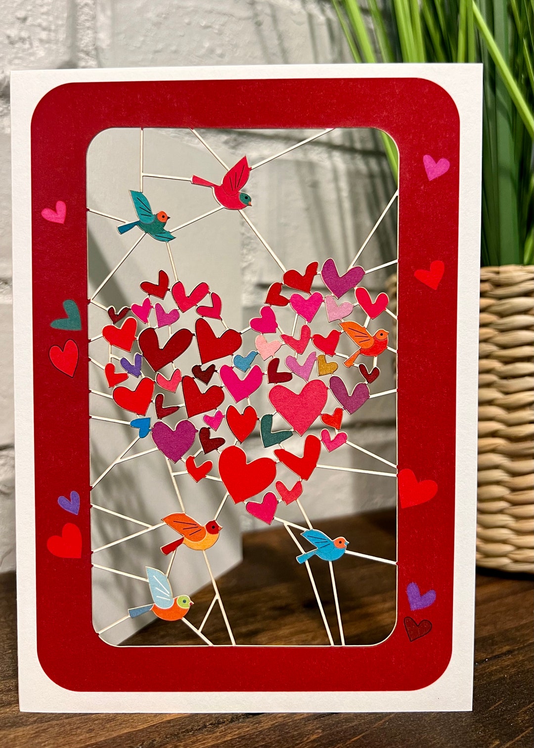 Heart of All Hearts With Birds Laser Cut Card - Etsy