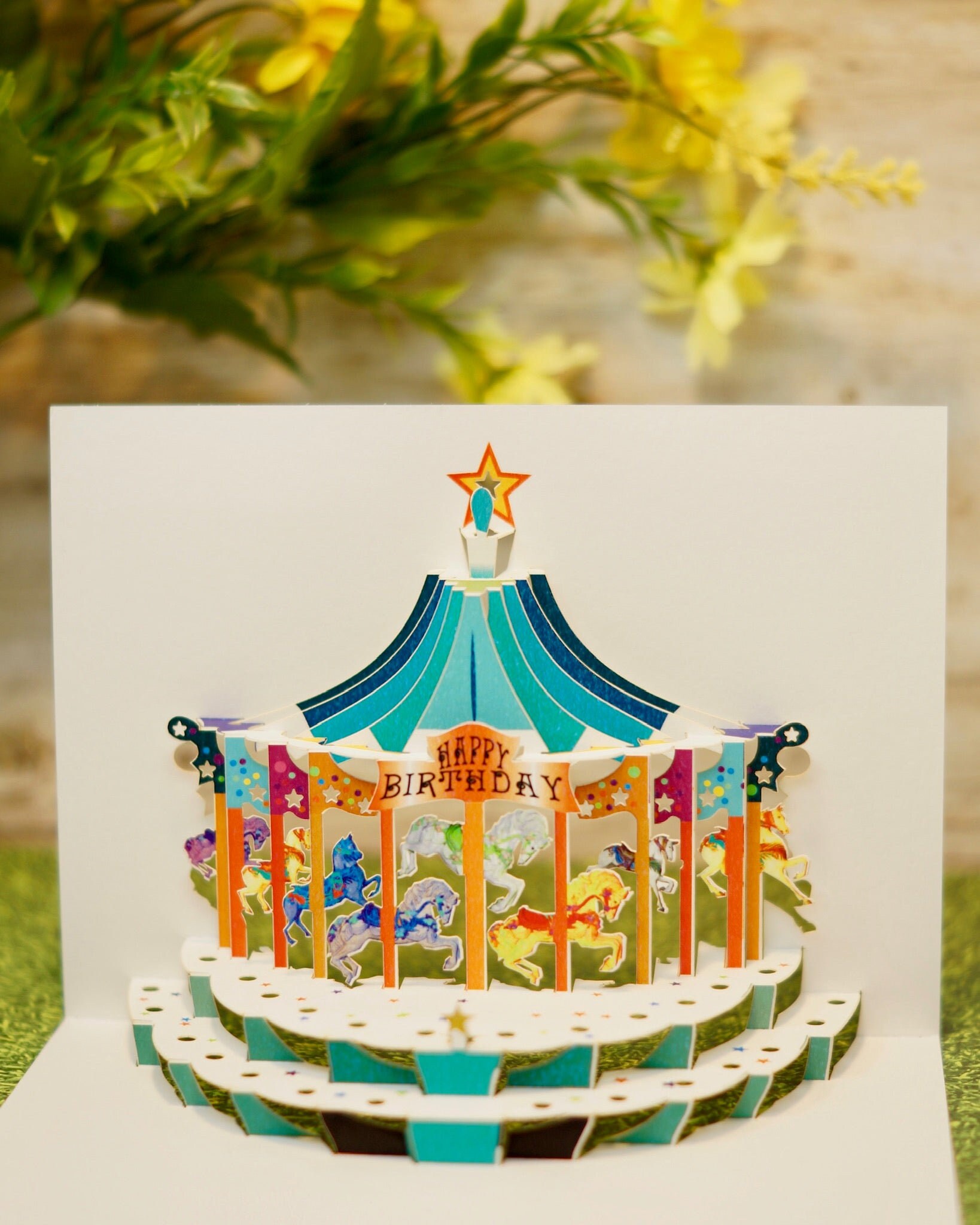 POP96 Happy Birthday Carousel Pop up Greeting Card - Etsy