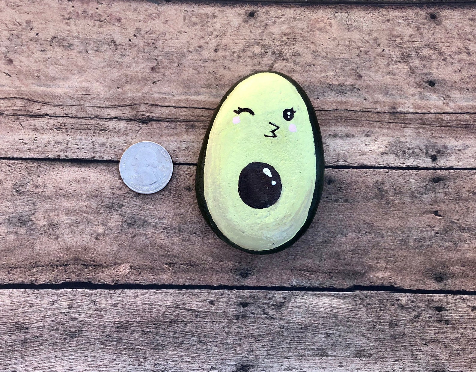 Avocado Rock, Avocado Painting, Painted Rock, Avocado Rock, Garden ...