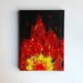Original Abstract Fire Painting Flame Acrylic Art Palette Knife ...