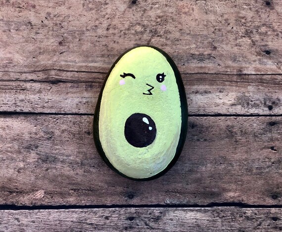 Avocado Rock Avocado Painting Painted Rock Avocado Rock - Etsy