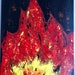Original Abstract Fire Painting Flame Acrylic Art Palette Knife ...