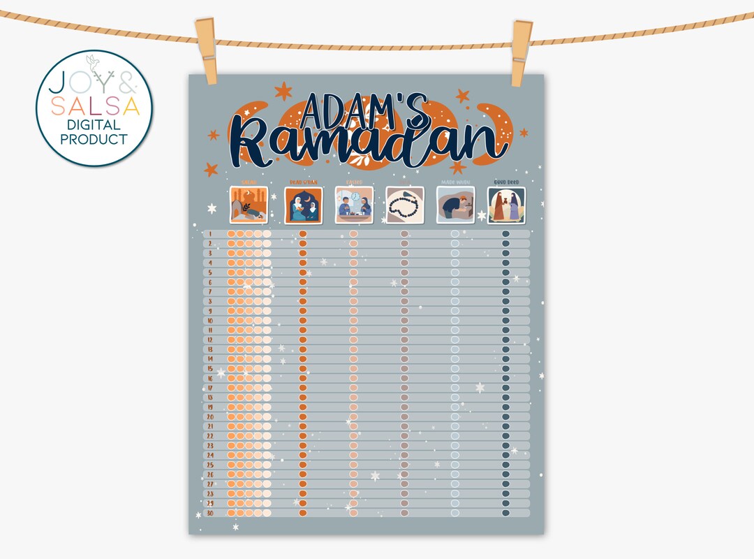 Personalized Ramadan Tracker for Kids and Adults - EID Decor - Ramadan ...