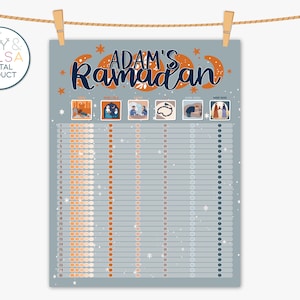 Personalized Ramadan Tracker for Kids and Adults - EID Decor - Ramadan ...
