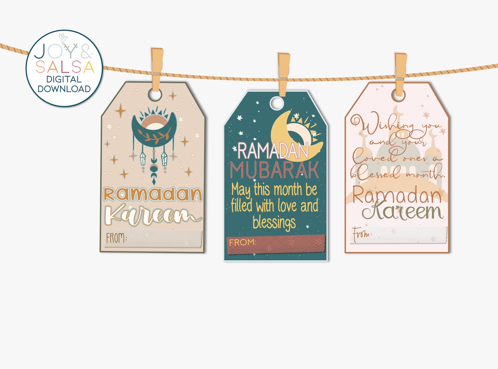 Ramadan Kareem Gift Tag - Ramadan Mubarak Card - DIY Printable ...