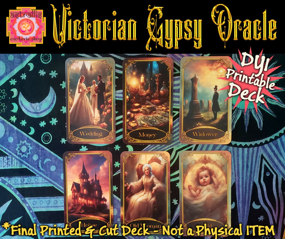 Printable Oracle Deck victorian GYPSY Oracle Divination Cards. - Etsy