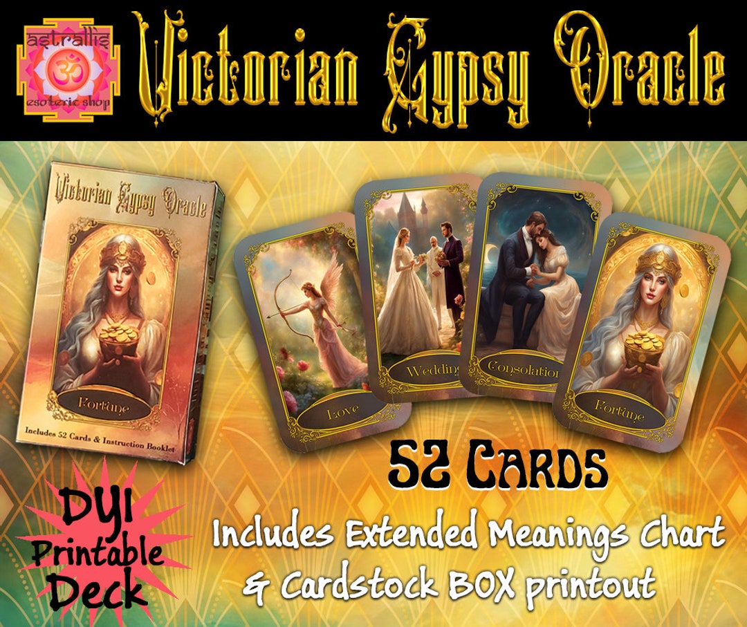 Printable Oracle Deck victorian GYPSY Oracle Divination Cards. - Etsy
