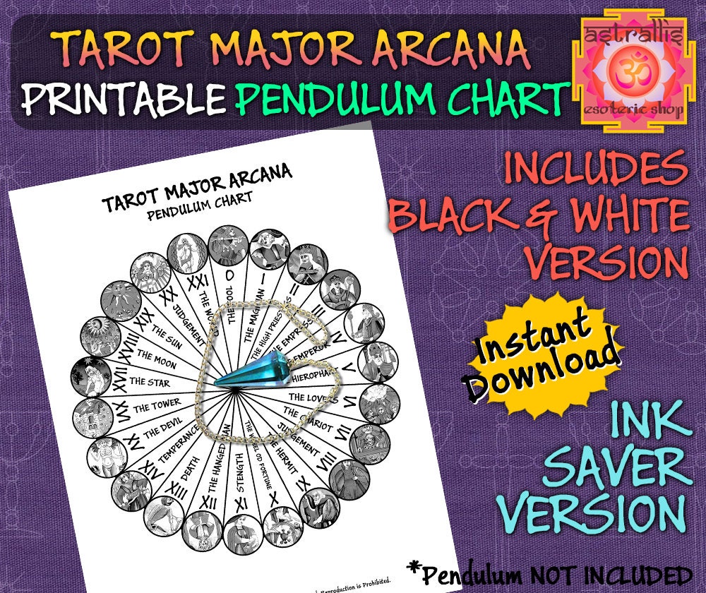 Marseilles Tarot Pendulum Chart - Etsy