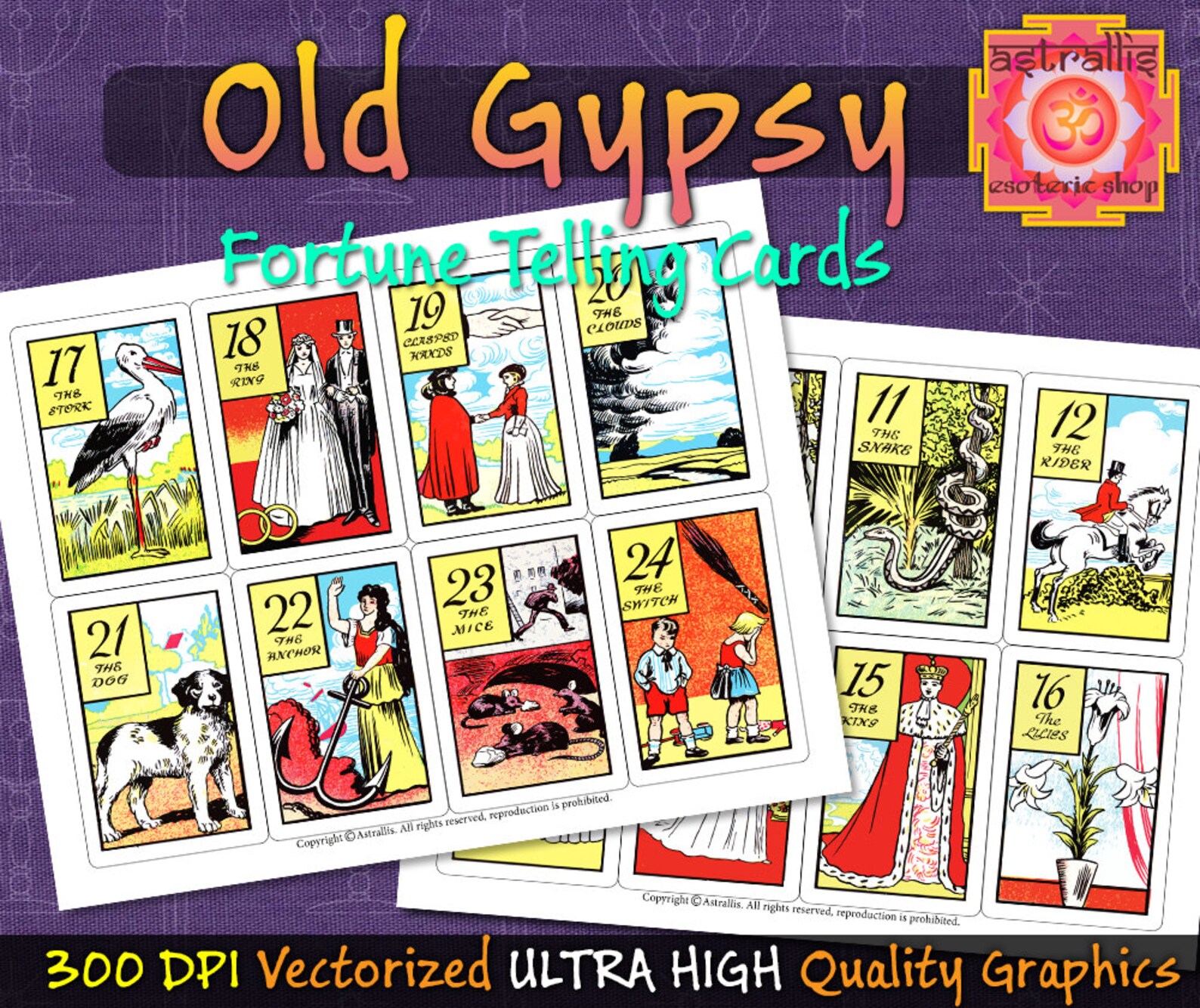 Old Gypsy Fortune Telling Cards | Printable Gypsy Cards | Gypsy Fortune ...