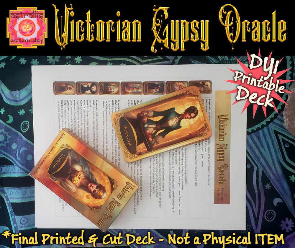 Printable Oracle Deck victorian GYPSY Oracle Divination Cards. - Etsy