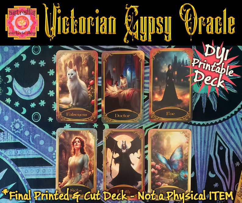 Printable Oracle Deck victorian GYPSY Oracle Divination Cards. - Etsy