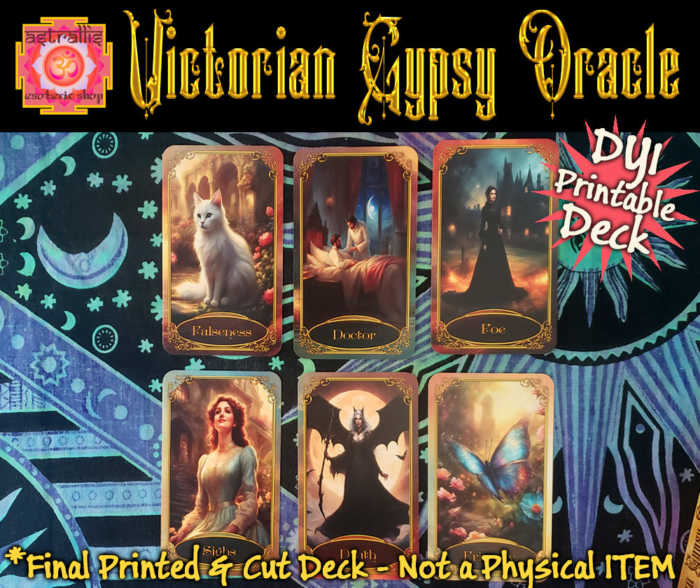 Printable Oracle Deck victorian GYPSY Oracle Divination Cards. - Etsy