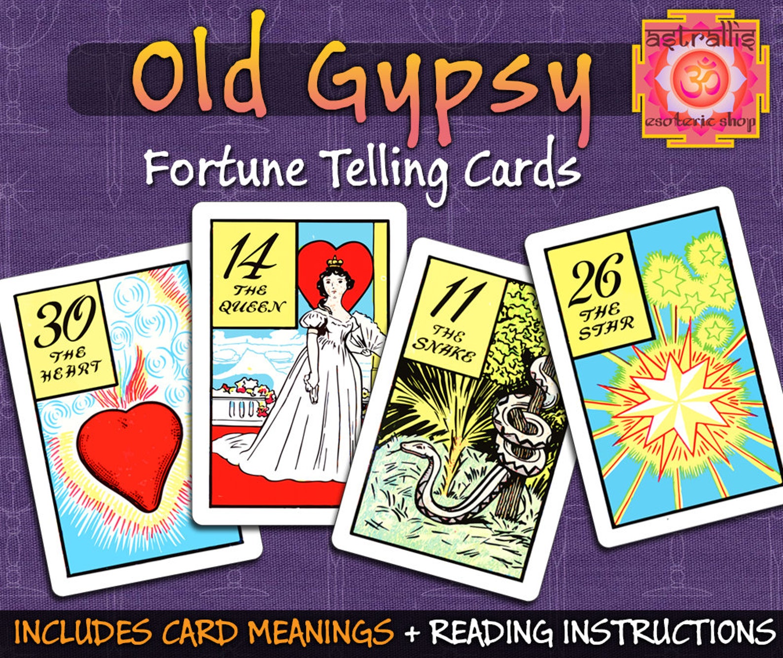 Old Gypsy Fortune Telling Cards | Printable Gypsy Cards | Gypsy Fortune ...