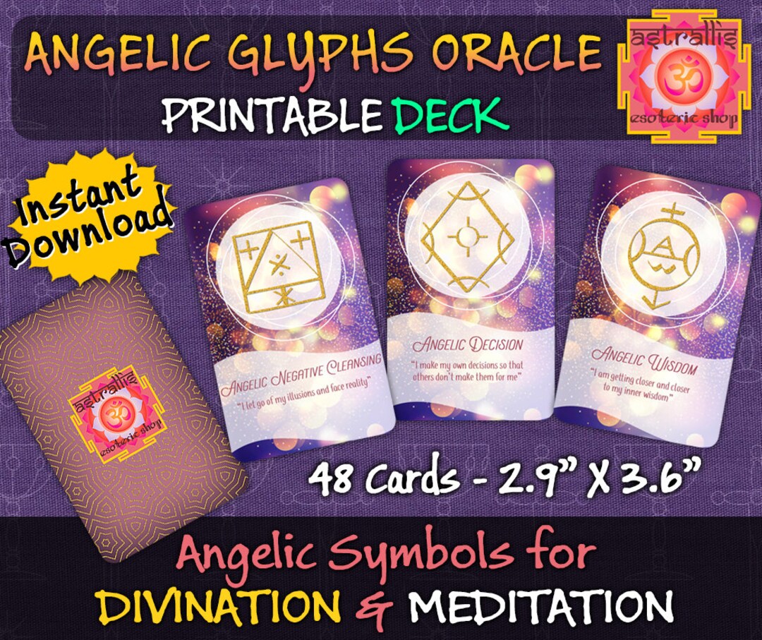 ANGELIC GLYPHS ORACLE Printable Deck Angelic Messages - Etsy Ireland