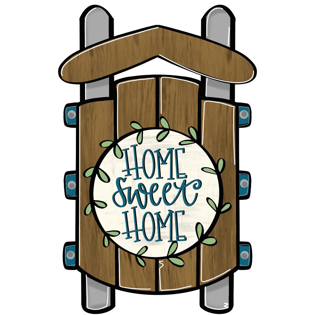 Door Hanger Template: Winter Sled Door Hanger Template, Digital ...