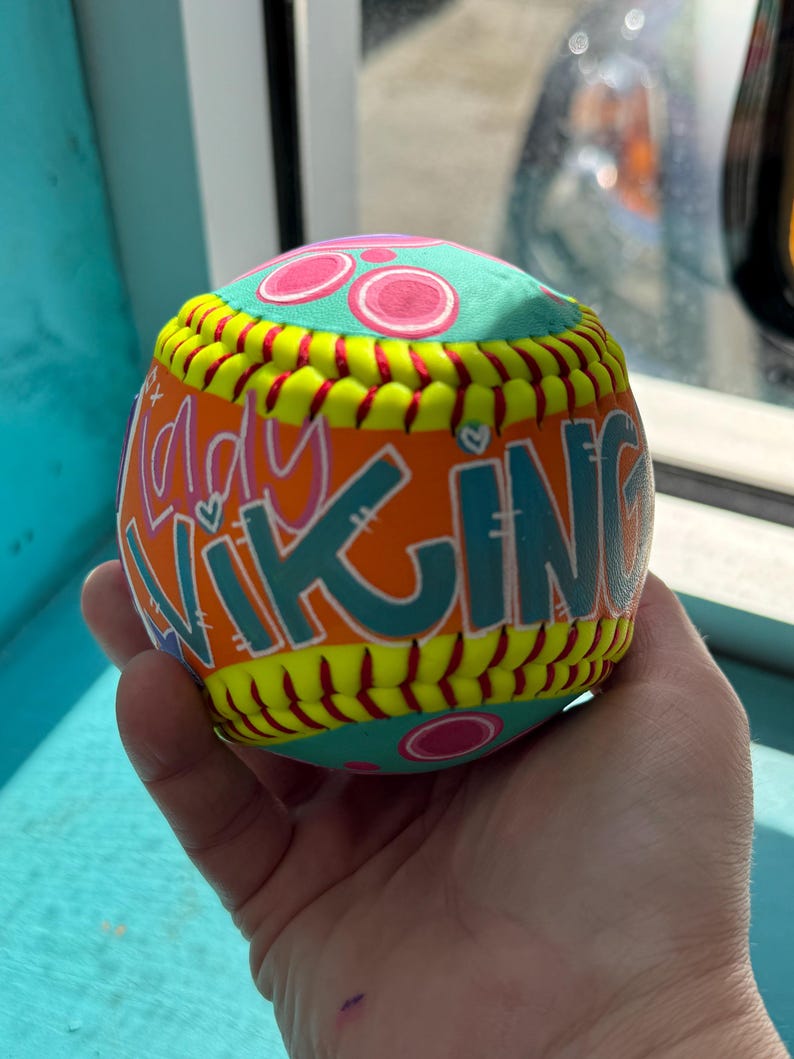 Custom Hand Painted Softball | Personalized Senior Gift, Player Name ...