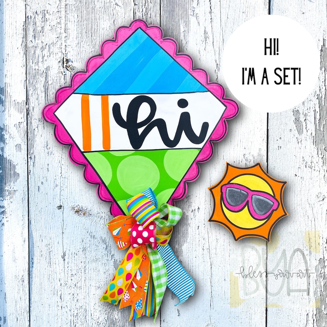 Spring Kite Door Hanger, Spring Door Wreath, Door Hanger and Porch ...